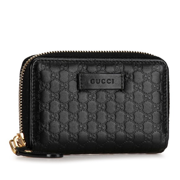 Gucci | Bags | Gucci Micro Purse Coin Coin Leather Black Zippy Case ...